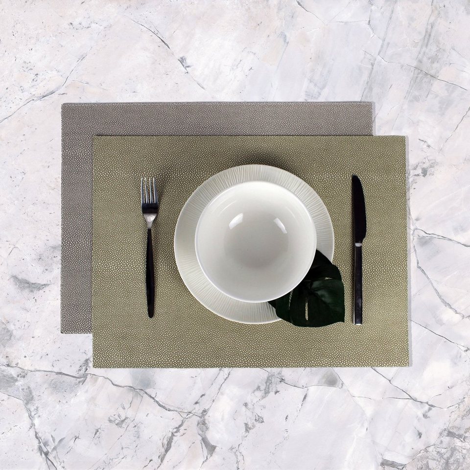 Platzset Tischset 6 Er Set Kunstleder Rochenhaut Zweifarbig Signature